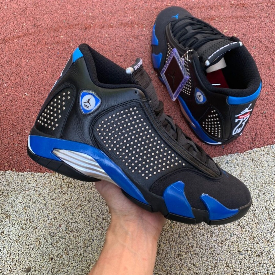 Supreme x Air Jordan 14 Retro 'Black Varsity Royal' - WellKicks.com