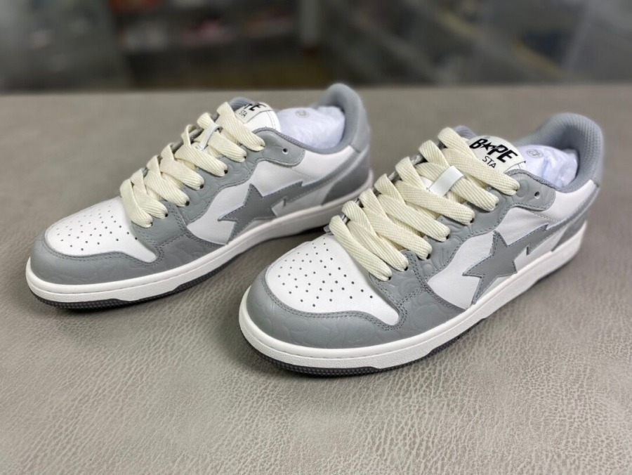 Bape Sk8 Sta Low 'Light Grey Cream' - WellKicks.com