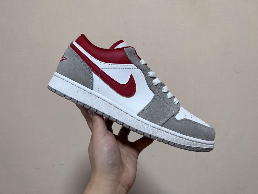 Air Jordan 1 Low SE 'Light Smoke Grey Gym Red' - WellKicks.com