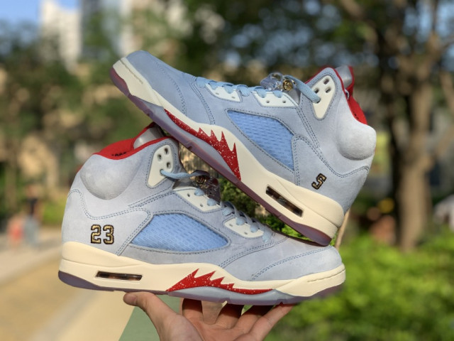 Trophy Room x Air Jordan 5 Retro 'Ice Blue' - WellKicks.com